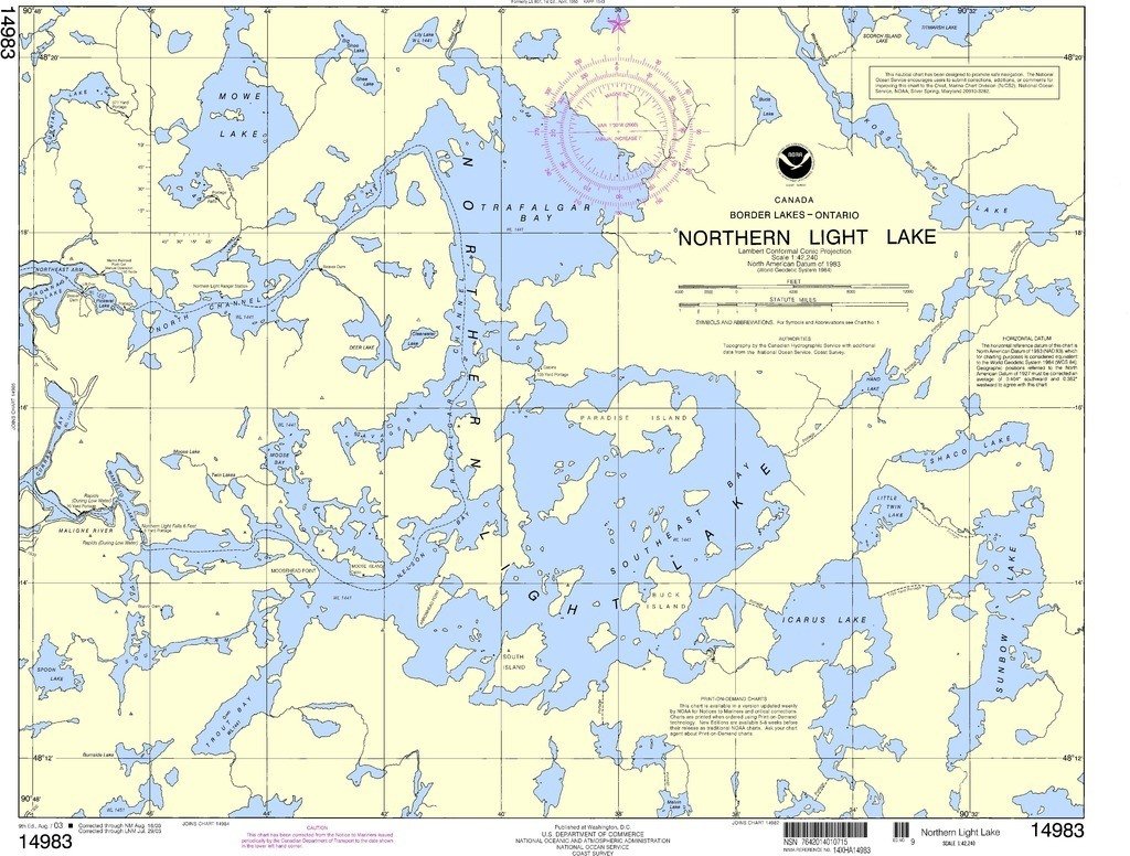 NOAA Nautical Chart 14983: Northern Light Lake – weather_spica