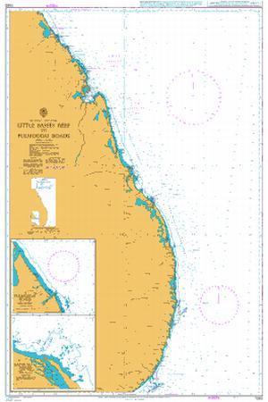 British Admiralty Nautical Chart 1583: Little Basses Reef to Pulmoddai ...